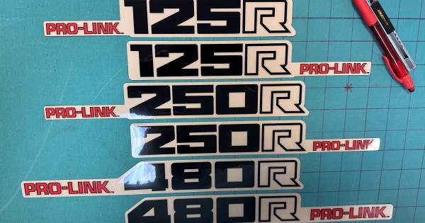 1983 HONDA CR PRO-LINK SWING ARM DECAL SETS.